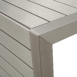 Christopher Knight Home Cape Coral Outdoor Aluminum Club Chairs with Side Table, Khaki / Silver