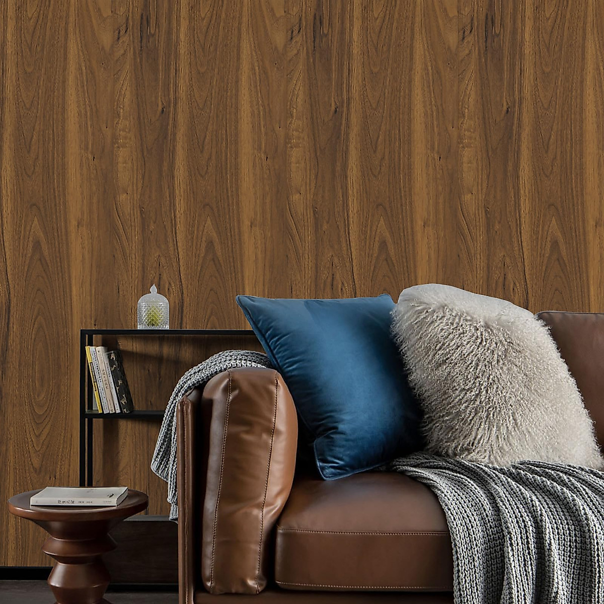 TANONE Wood Contact Paper Thickened Wood Grain Peel and Stick Wallpaper, Easy to Install Self-Adhesive Decorative Vinyl Film, Waterproof & Durable for Furniture Covering 15.7'' X 118''