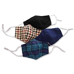 HOPE LOVE SHINE Cotton Face Masks with Adjustable Ear Loops and Filter Pocket for Adult Men and Women - Reusable, Breathable, and Washable - Green Plaid, Beige Plaid, Black, and Navy - 4 Pack