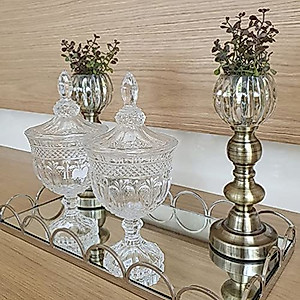 Cabilock Crystal Candy Jar Glass Candy Dish with Lid Biscuit Barrel Decorative Sugar Bowl Cookie Jar for Home Party Decor