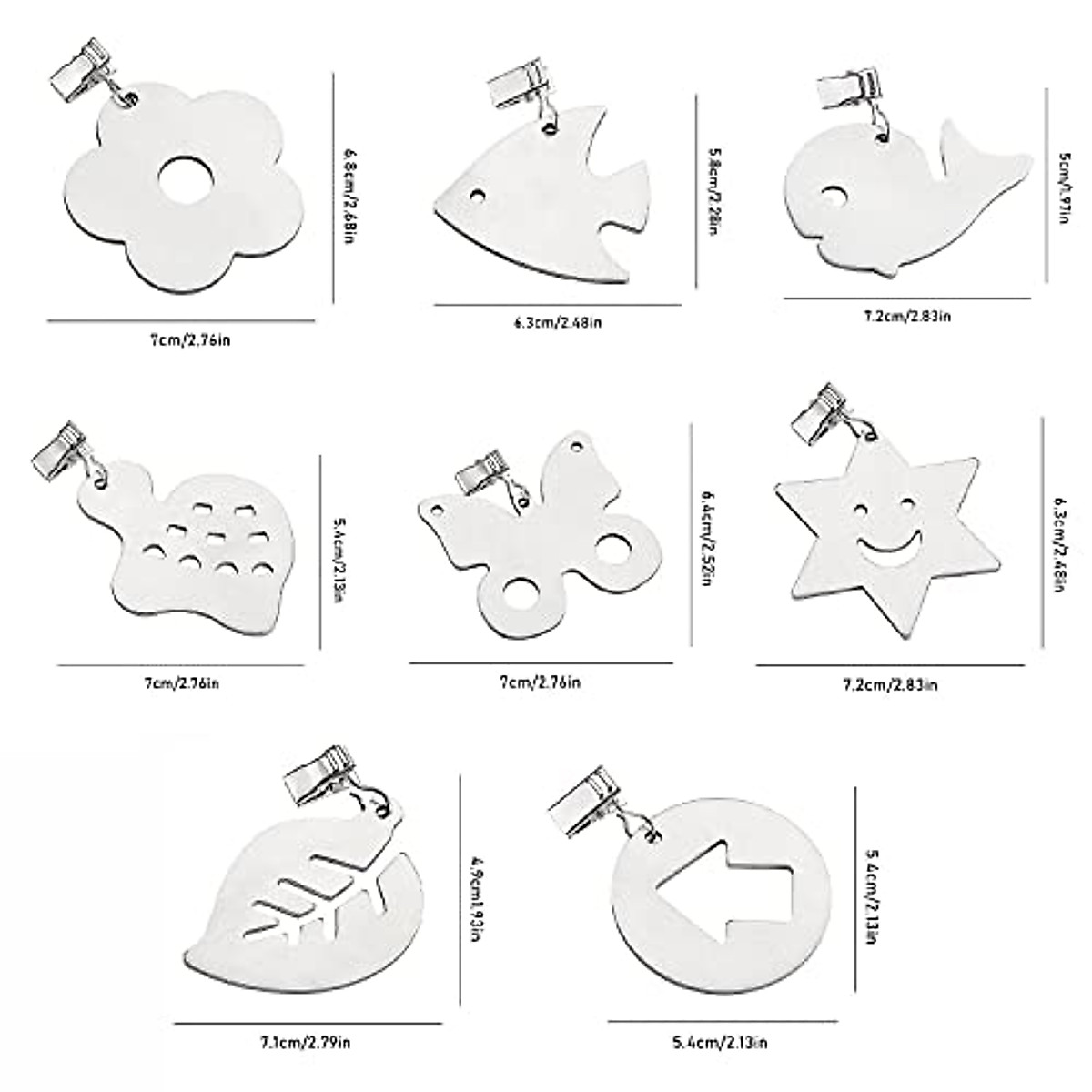 Rumtut Tablecloth Weights Set Stainless Steel Tablecloth Pendant Table Cover Weights Clips for Outdoor Party Picnic Garden Tables Decoration, 8 Pack