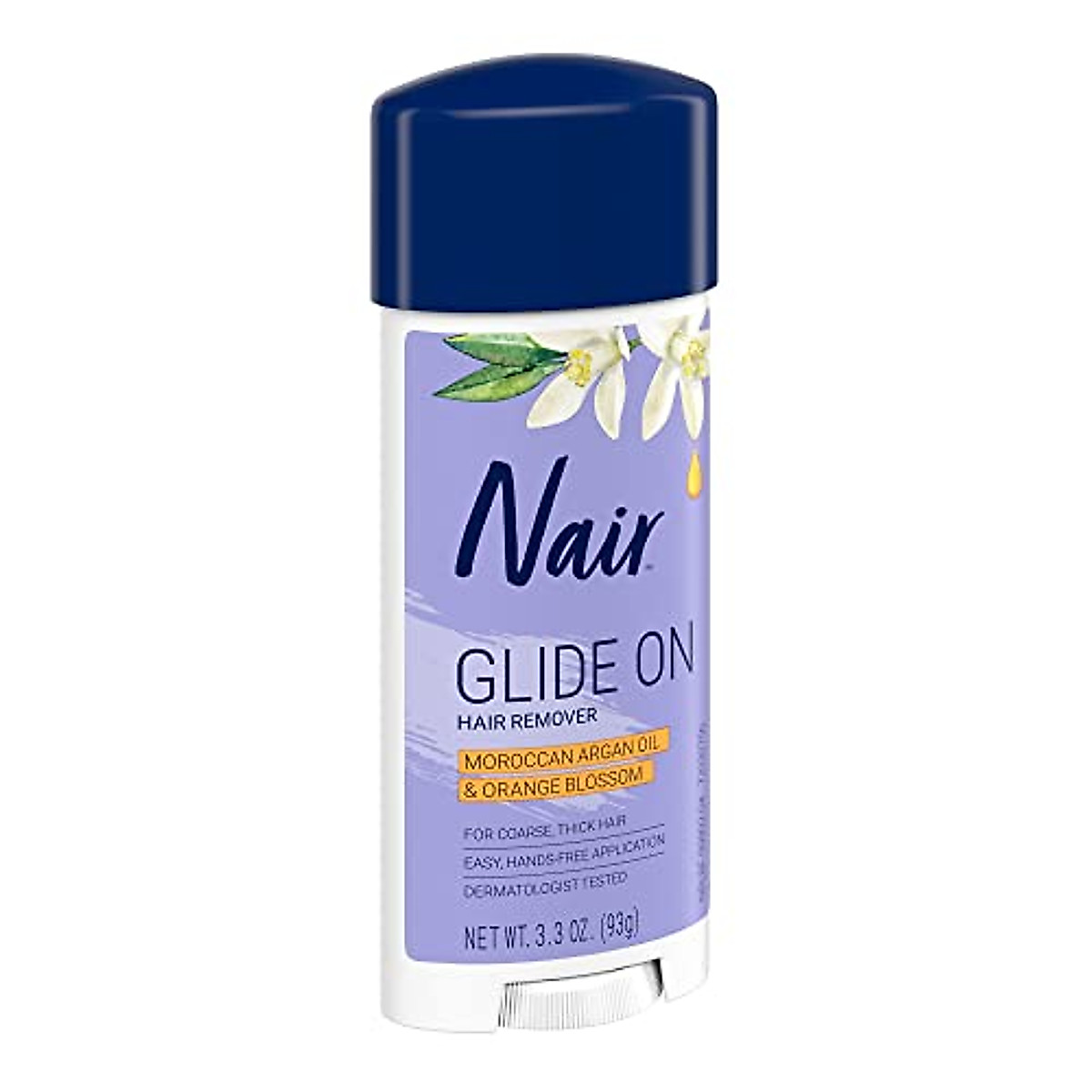 Nair Glide On Hair Removal Cream, Arm, Leg, and Bikini Hair Remover, Depilatory Cream, 3.3 Oz Stick