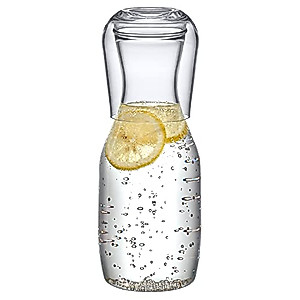 Amazing Abby - Aurora - Acrylic Bedside Carafe Set, Plastic Water Carafe with Dual-Use Tumbler/Lid, Easy-Access for the Night, Shatter-Proof, BPA-Free, Great for Bedroom, Bathroom, Kitchen, and More