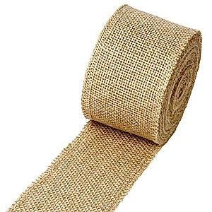 LaRibbons 3" Wide Burlap Fabric Craft Ribbon 10 Yards, 01 Tan