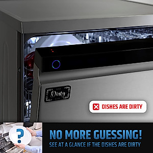 HMmagnets Dishwasher Magnet Clean Dirty Sign That Will Never Fall - Magnetic Dirty/Clean Indicator | Thicker & Stronger (Upgraded Magnets) | Doesn’t Peel | 4.5 * 2.5 Inches - Modern Decorative