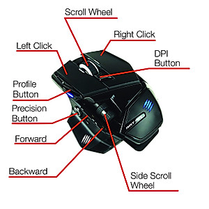 Mad Catz The Authentic R.A.T. AIR Wireless Power Gaming Mouse with Charging Pad - Black