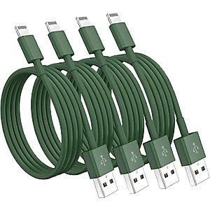 4 Pack [Apple MFi Certified] Apple Charging Cables 3ft, iPhone Chargers Lightning Cable 3 Foot, Fast iPhone Charging Cord for iPhone 14/14Pro/13/13Pro/12/11/11Pro/11Max/ X/XS/XR/XS Max/8, ipad(Green)