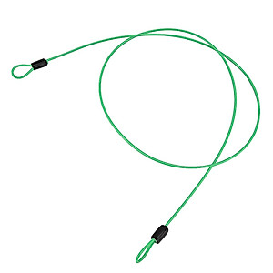 POCREATION Diameter 2mm Security Steel Lock Cable, Lock Wire with The Loops Used with Padlock or U Lock Length100cm / 39.4in Green Silver Black 1pc(Green)