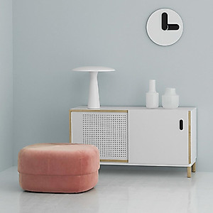 ESRADA Footstool Ottoman Velvet Footrest Stool Ottoman Modern Foot Stool Ottoman Round/Square Sofa Footrest Extra Seating for Living Room Entryway Office B-65x65x35cm