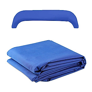 LIKE RAIN Bimini Top Fabric Replacement Canvas Canopy,3 Bow Bimini Top Cover for Boat with Storage Boot,600 D Anti-UV Waterproof Bimini Top Canopy Without Frame,Blue,6'x46x55-60inch