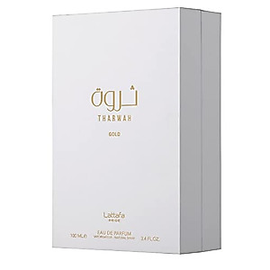 Tharwah Gold By Lattafa Pride Edp - Eau De Parfum 100ml(3.4 Oz) | Lavender, Bergamot Orange Blossom, Jasmine Vanilla, Vetiver, Amber | By Lattafa Perfumes