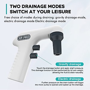 LAB FISH Laboratory Electronic Pipettors Pump Pipette Controller for Lab|0.1~200ml Range|LCD Display|6 Speeds|Dual Modes of Gravity Drainage and Power Drainage|8h Rechargeable Lithium Battery