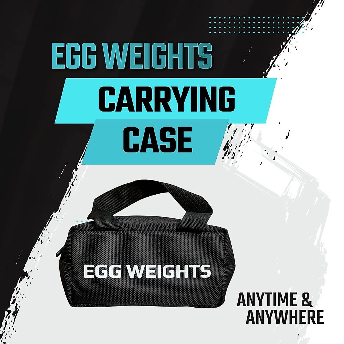 Egg Weights Black Carrying Bag, for Resistance Bands, for Massage Tools, Small Workout Equipment and More for Men and Women