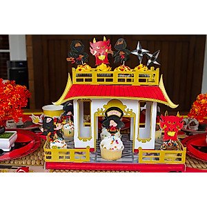 Ma Fête Paper Cupcake Stands - Birthday Party Cupcake Stand with Ninja Theme and Design for Displaying Desserts and Treats – Perfect for Any Occasion Cupcake Stand, Pagoda