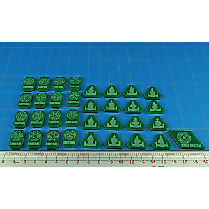 Command & Control Token Set | Compatible with Twilight Imperium 4th Edition | Set of 33 (Green)