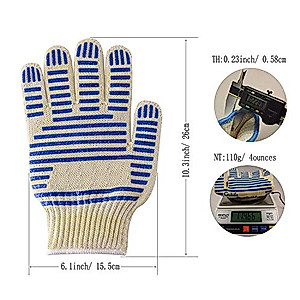 Jinhua mike Oven Mitt Gloves, 932°F Extreme Heat Resistant BBQ Hot Surface Handler Grill Gloves, Oven Heat Resistant Cooking Gloves for Kitchen Potholder and Outdoors（1 Pair）