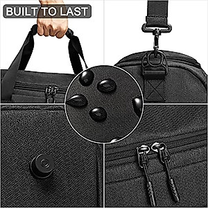 Gym Bag for Men Women, Small Fitness Workout Sports Duffle Bag with Wet Pocket & Shoes Compartment, Water Resistant Overnight Weekender Duffel Bag in Light Black