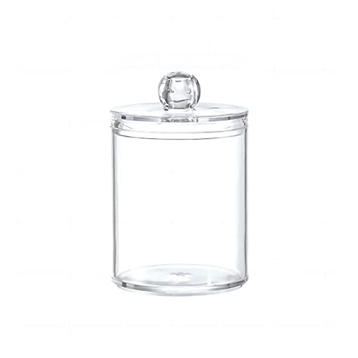 Vrpshe 2 Pack Qtip Holder Dispenser for Cotton Ball, Cotton Swab, Cotton Round Pads, Dispenser Holder Transparent Acrylic Storage Organizer Containers Cotton Rounds Display Rack With Lid (2)