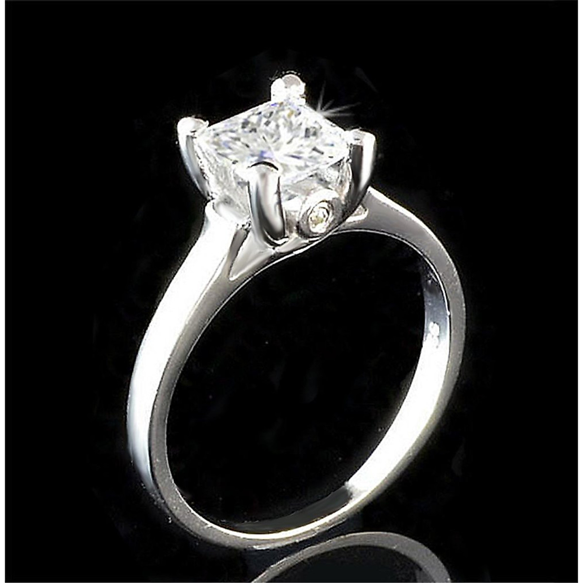 Venetia Top Grade 1.5 Carat Supreme Realistic Princess Cut Solitaire Simulated Diamond Ring Platinum Plated 925 Silver cz cubic zirconia swarovski 1sq8