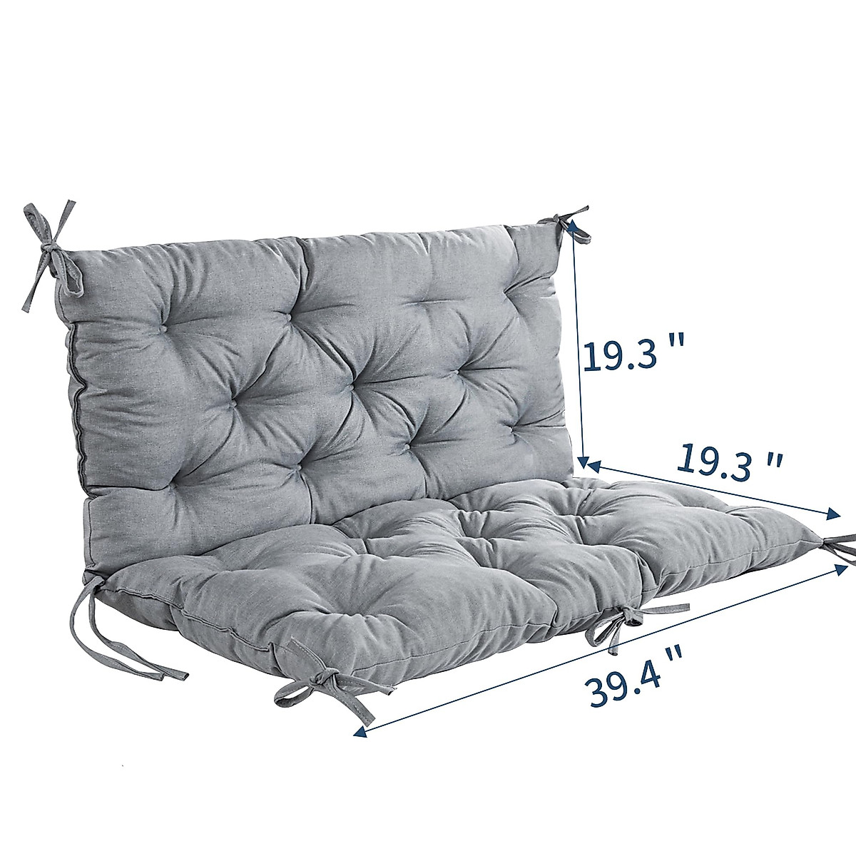 HOMBYS Porch Swing Cushions 2 Seater, Waterproof Replacement Cushions with Ties for Outdoor Swing Daybed, Outdoor Patio Garden Porch Lounger Furniture Swing Cushions