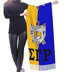 LeRayal Sigma Gamma Rho Scarf Sorority Gifts for Women Gift for GirlsPerfect Winter Warm Long Large Scarves With Tassel 1922, One Size
