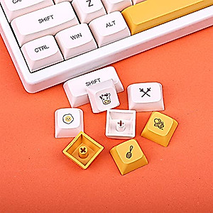 Sumgsn 140 Keys PBT Keycaps Dye-Sub XDA Profile Milk and Honey Theme for Mechanical Gaming Keyboard Cherry Gateron MX Switches (English)