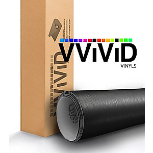 VVIVID Black Brushed Steel Vinyl Wrap Roll with Air Release Technology (3ft x 5ft)