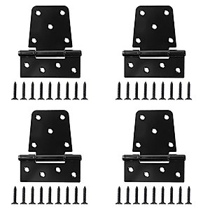 3.5 inch Heavy Duty Gate Hinges 4 Pack, Extra Thickness Black Iron Door Hinges for Shed Barn Wood Fence Gate (Screws Included)