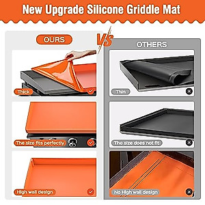 ERABAY 36" Silicone Griddle Mat for Blackstone, 【Upgraded Full-edge】Griddle Cover for Blackstone,Griddle Accessories for Blackstone (36 Inch)