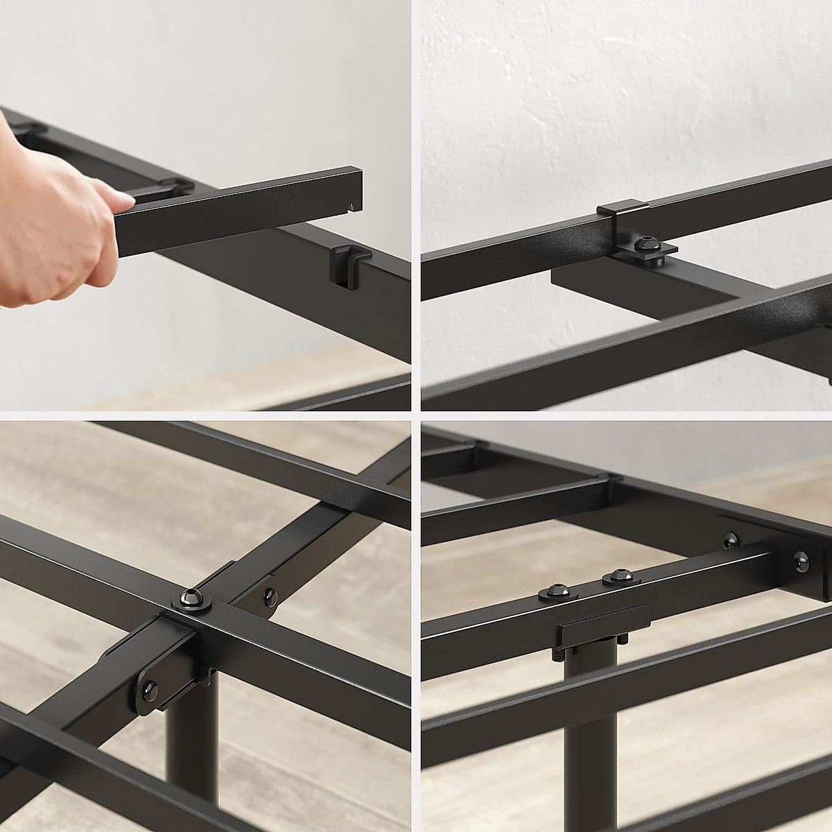 ZINUS Florence Metal Platform Bed Frame / Mattress Foundation / No Box Spring Needed / Easy Assembly, Black, King