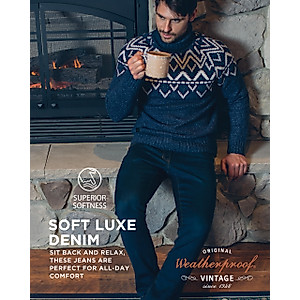 Weatherproof Vintage Men's Jeans | Super-Soft Denim Jeans | Stretch Jeans for Men | Blue & Black Jeans for Men | Slim Fit Jeans | Dark Blue Jeans for Men | Size 30W x 34L