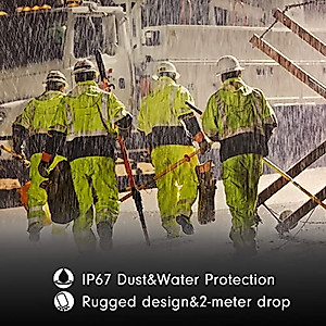 Retevis RB23 Waterproof Walkie Talkies Adults (IP67) with Earpiece and Mic Set(IP66), High Power 2 Way Radios Long Range, Durability, with 6 Way Multi Gang Charger (6 Pack)