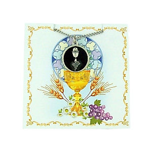 Boys My First Holy Communion Gift Set with Prayer Book, Rosary, and Chalice Pendant