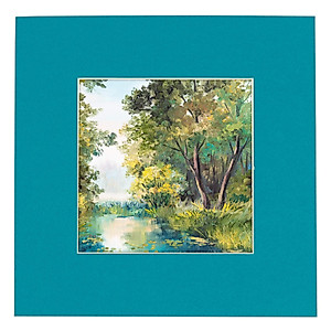 8x10 Teal Blue Mat for 6x8 Photo - Picture Matboard for Frames Measuring 8 x 10 Inches - Bevel Cut Matte to Display Art Measuring 6 x 8 Inches - Acid Free ONE MAT