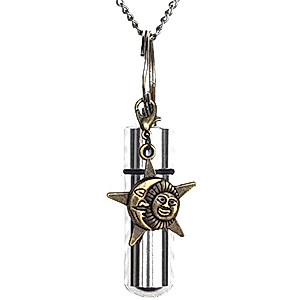 Sun Moon and Star Cremation Locket, Perfume Vial, Ashes Locket, Sun Moon and Star Cremation Locket, Silver Ashes Locket, Memorial Locket, Silver Memorial Locket