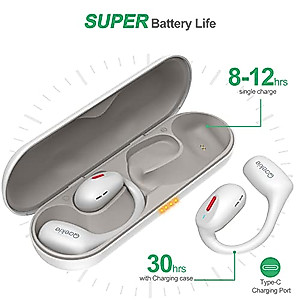 Qaekie Open Ear Headphones - Bluetooth 5.3 Wireless Headphones with 60H Playtime, True Wireless Open Ear Earbuds with Immersive Premium Sound, HD Mic Waterproof Sport Headphones for Running & Workouts