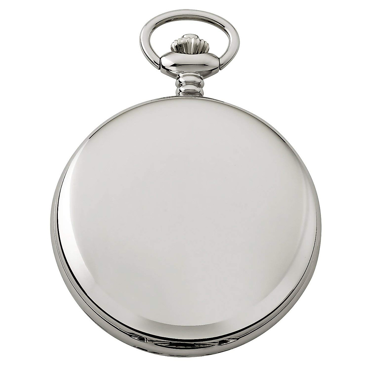 Gotham Men's Chrome Plated Brass Double Cover Exhibition Mechanical Pocket Watch # GWC18804S