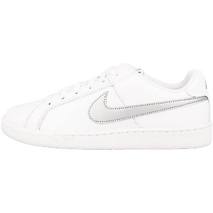 Nike Women's Low-Top Sneakers Tennis Shoes, White White Metallic Silver 100, 9.5