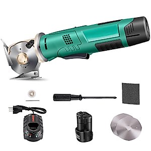 MXBAOHENG Electric Rotary Cutter Cordless Electric Scissor Rechargeable Fabric Shear for Cloth/Paper/Carpet/Leather Cutting Thickness ≤2.5cm (1 Battery)
