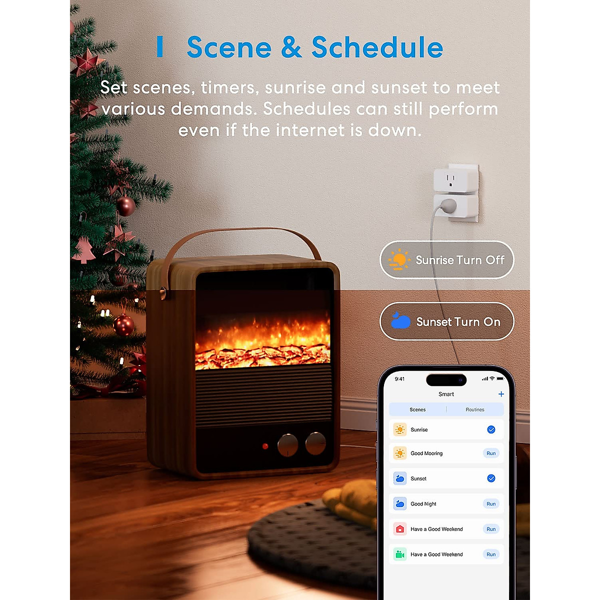 meross Smart Plug Mini Support Apple HomeKit, Siri, Alexa, App Control, Timer, 15A & Reliable WiFi Outlet, No Hub Needed, 2.4G WiFi Only, 4 Pack