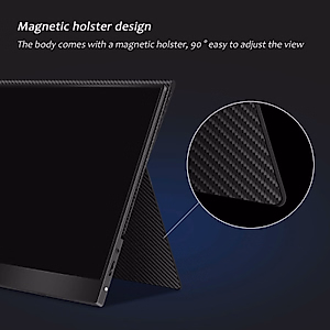 Serchou Portable Narrow-Edge Display 15.6-inch External Expansion Screen IPS HD Mobile Monitor with Intelligent Protective Cover