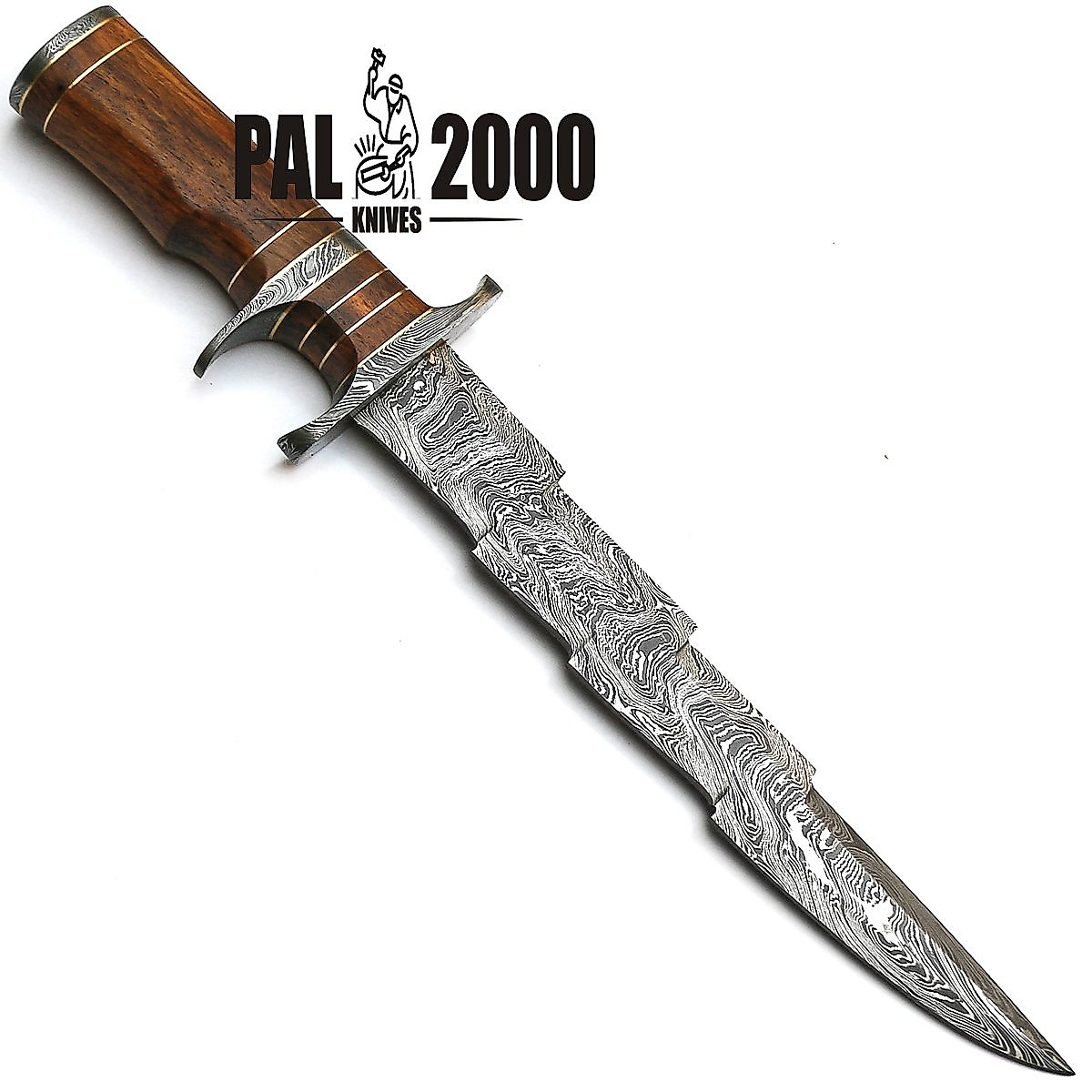 PAL 2000 KNIVES HUN-9157 Handmade Damascus Steel 15 Inches Knife With Sheath Twist Pattern