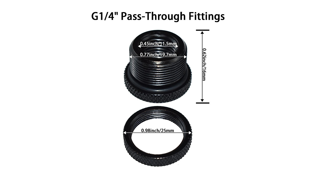 MARRTEUM G1/4" Pass-Through Fittings Extender Connector with Sealed O ...