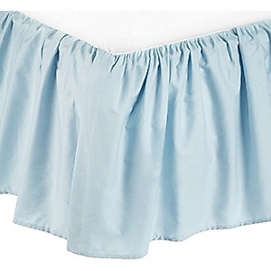 American Baby Company 100% Cotton Percale Standard Crib and Toddler Mattress Bundle, Blue Dots Fitted Sheet and Skirt, for Boys and Girls