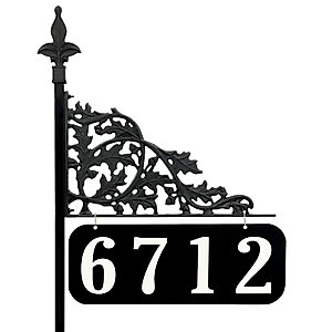 Address America USA Handcrafted Oak 30 Inch Reflective Address Sign - Double Sided - Easy to Read Day and Night - AS