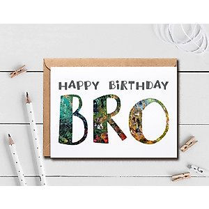 Happy Birthday Bro - Bro Birthday Card - Bro Card - Card For Bro Modern - Bro Birthday Card - Card For Bro