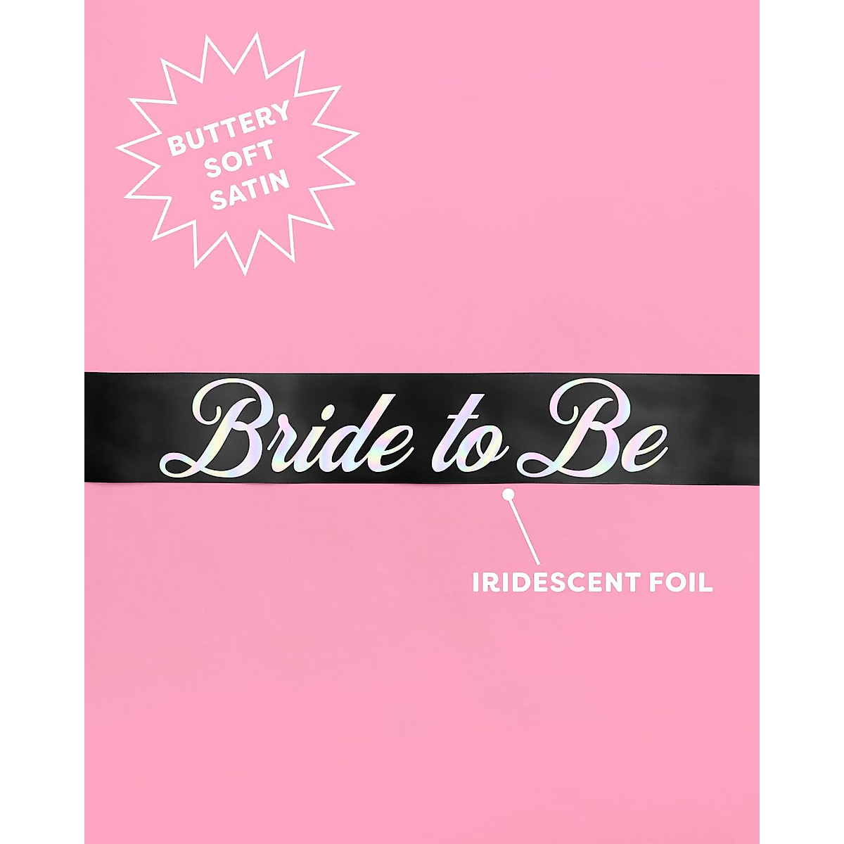 xo, Fetti Black Bride to Be Sash | Bachelorette Party Decorations, Iridescent Bridal Accessory, Bridal Decorations, Engagement Decor