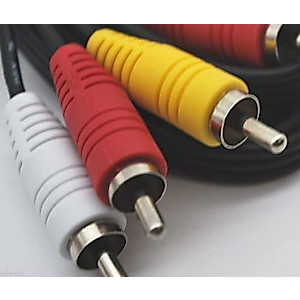 Eeejumpe RCA 6 FT Audio/Video Composite Cable DVD/VCR/SAT Yellow/White/RED CONNECTORS