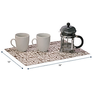 S&T INC. Coffee Mat, Absorbent Coffee Bar Mat for Coffee Maker and Espresso Machine, Coffee Maker Mat for Countertops, Typography Print, 12 in. x 18 in., 1 Pack