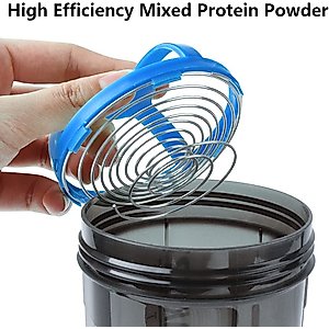 Protein Shaker Bottle for Protein Mixes, 17 OZ, Leak Proof ● Easy Clean Up ● BPA Free, Tasteless, Safe Material ● No Blending Ball or Whisk Needed ● Blender Shaker Bottle ● Gym shaker bottle (Blue)